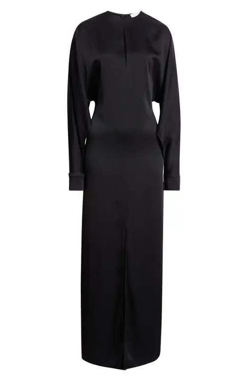 Michael Kors Split Long Sleeve Satin Gown