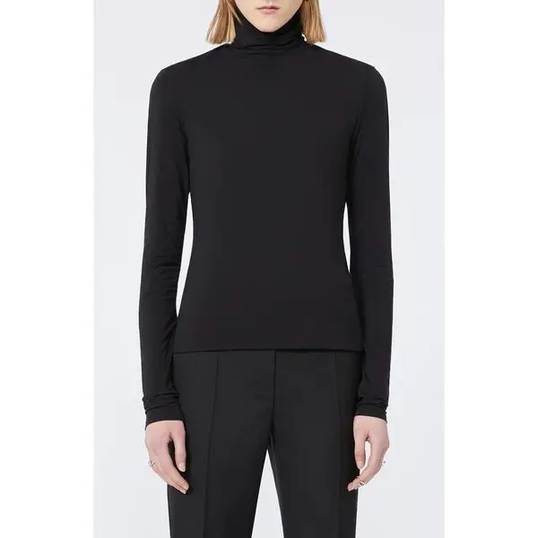 Sportmax Scrunch Neck Stretch Jersey Top - Black