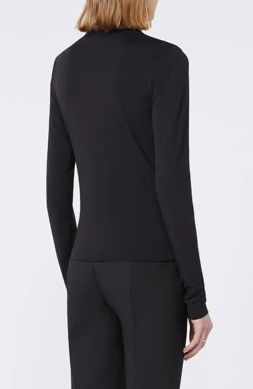 Sportmax Scrunch Neck Stretch Jersey Top - Black