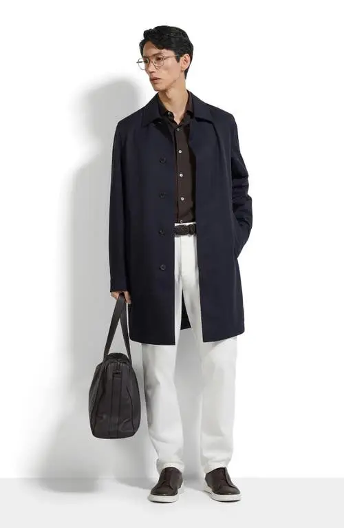 Zegna Water-repellent Microfiber Twill Raincoat