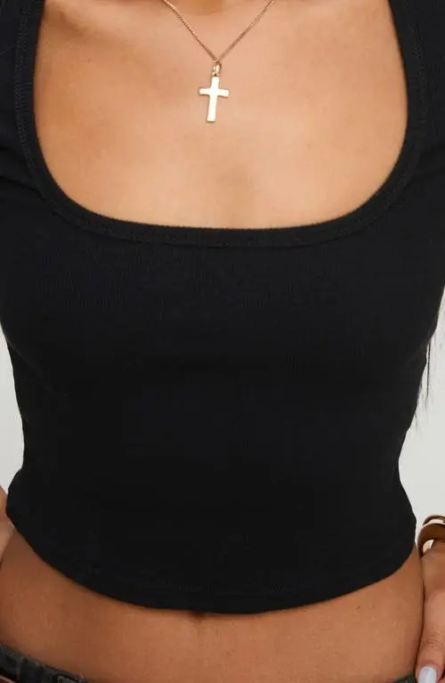 Princess Polly Baseline Square Neck Rib Crop Top