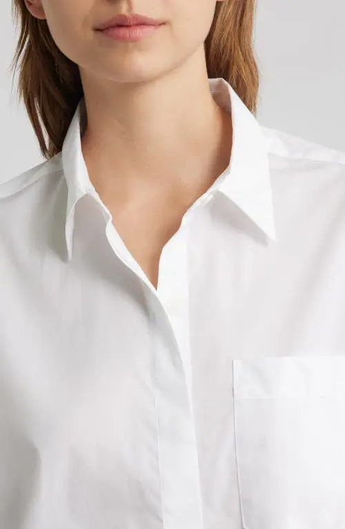 Rag & Bone Marin Cotton Crop Button-up Shirt - White