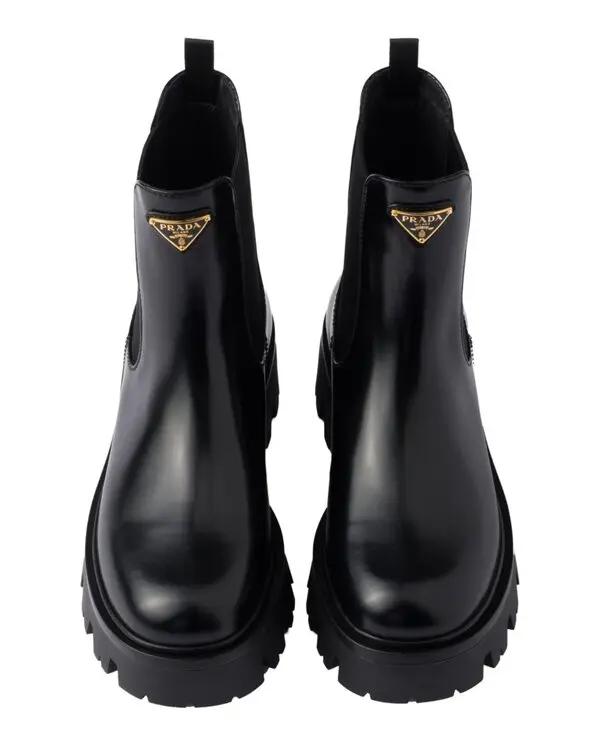 Prada Brushed Leather Booties