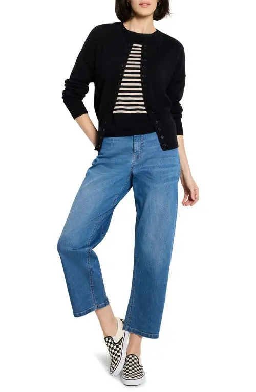 NIC+ZOE Snap-front Cotton Cardigan - Black Onyx