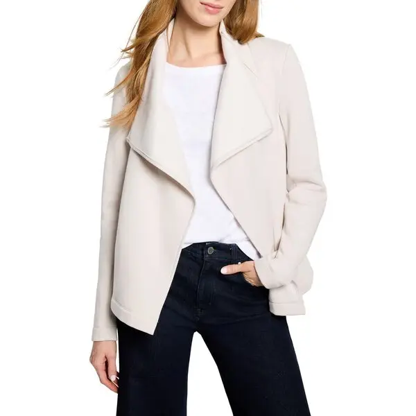 NIC+ZOE Knit Moto Jacket - Sugar Cookie