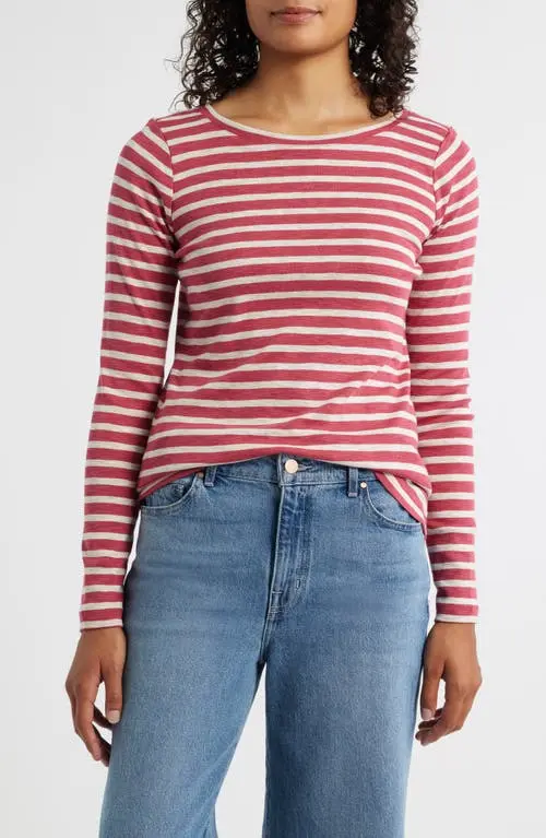 NIC+ZOE Striped Cotton-blend T-shirt