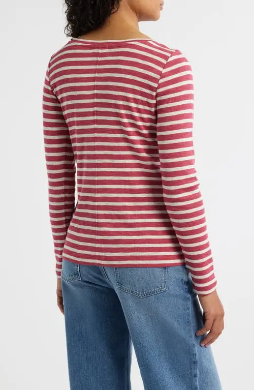NIC+ZOE Striped Cotton-blend T-shirt
