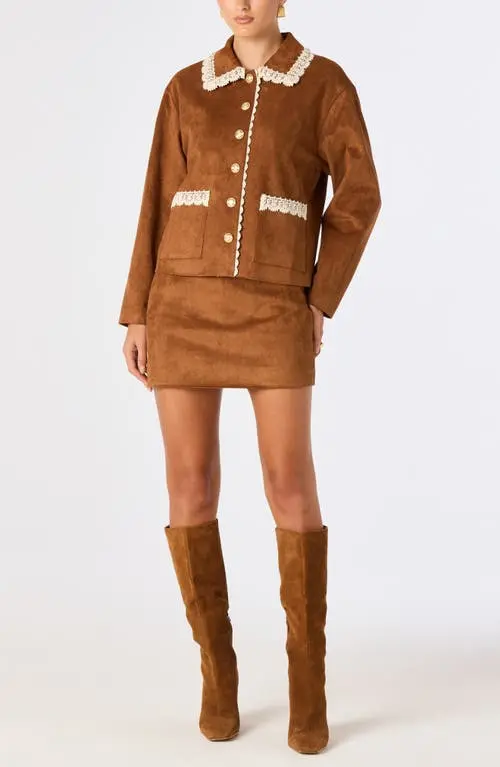 Astr The Label Faux Suede High-waist Skort