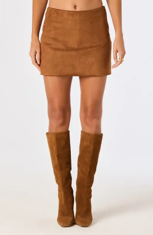 Astr The Label Faux Suede High-waist Skort