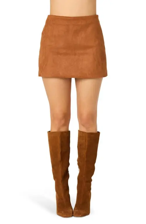 Astr The Label Faux Suede High-waist Skort