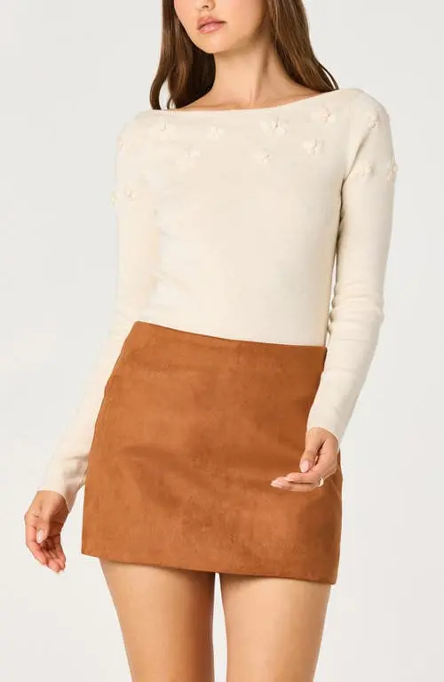 Astr The Label Faux Suede High-waist Skort
