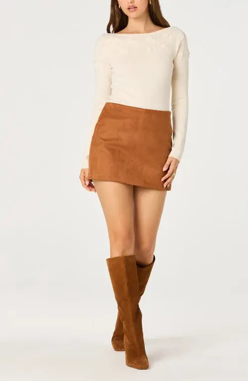 Astr The Label Faux Suede High-waist Skort