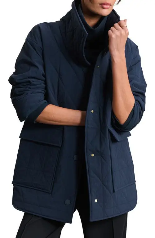 RHONE Monterey Water Repellent Quilted Jacket - Navy Blue