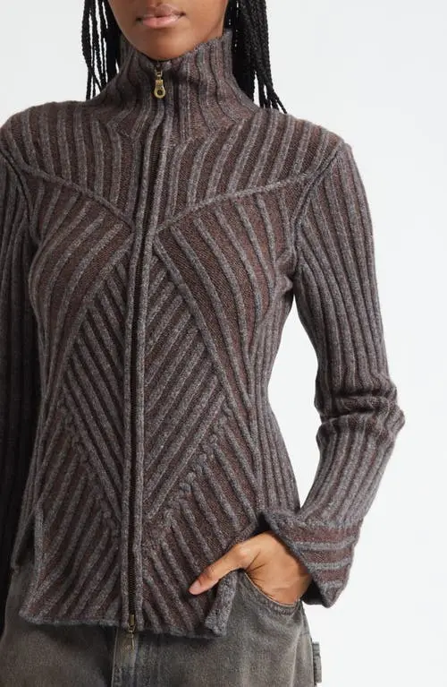 PAOLINA RUSSO Warrior Rib Merino Wool-blend Cardigan