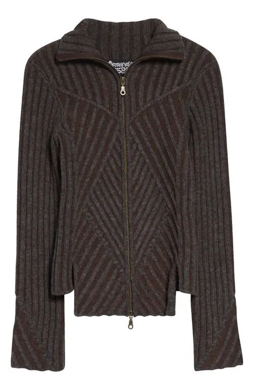 PAOLINA RUSSO Warrior Rib Merino Wool-blend Cardigan