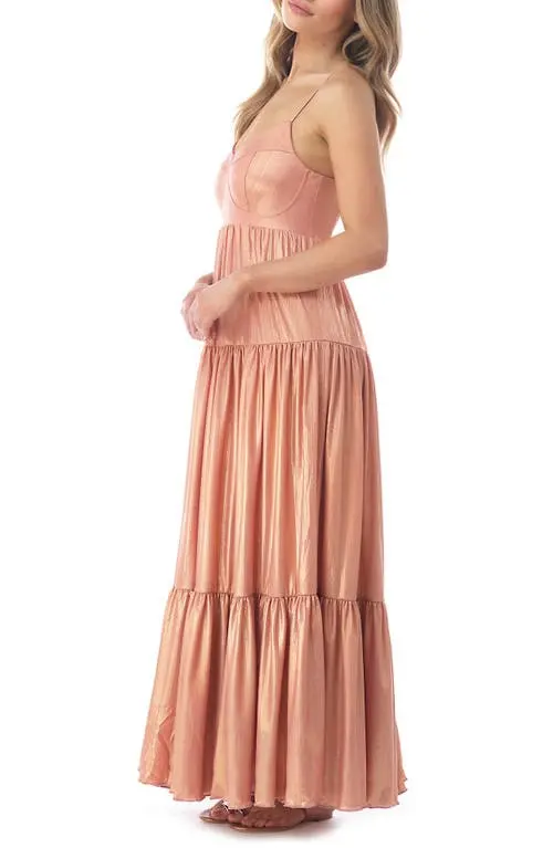 SKY Metallic Tiered Maxi Dress