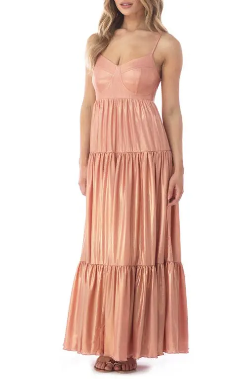 SKY Metallic Tiered Maxi Dress