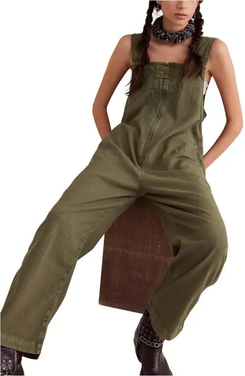 Free People Jude Denim Overalls - Verdant