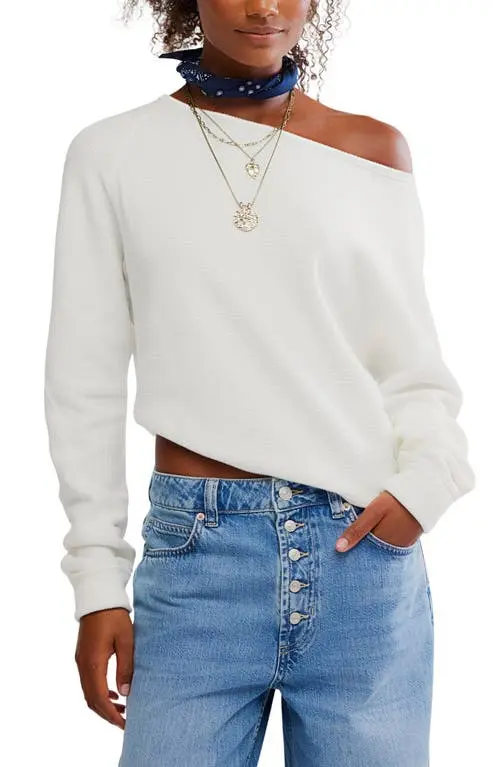 Free People Jess One-shoulder Thermal Top - Clean Ivory