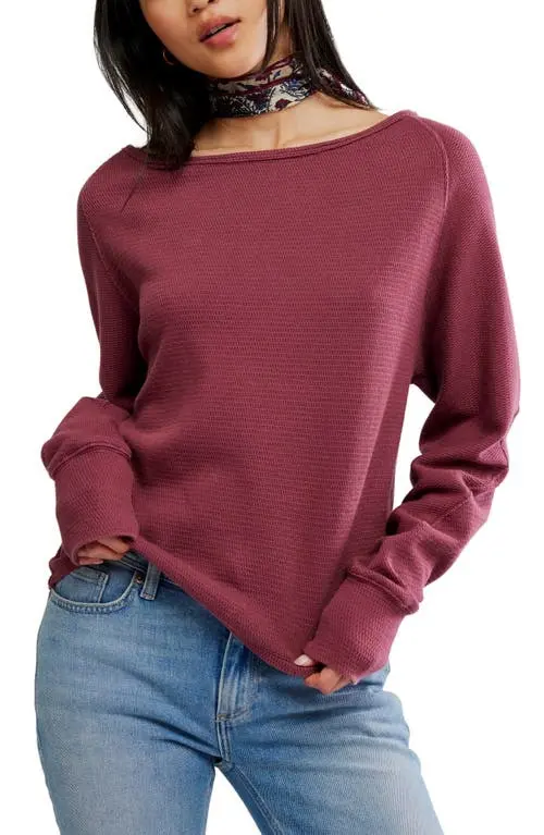Free People We The Free Jess One-shoulder Thermal Top - Dionysus