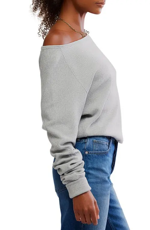 Free People Jess One-shoulder Thermal Top - Heather Grey