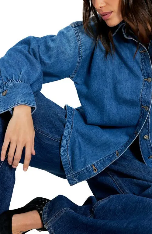 Free People Ashley Denim Shirt - Medium Wash