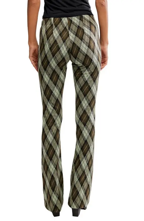 Free People Chloe Plaid Flare Leg Knit Pants