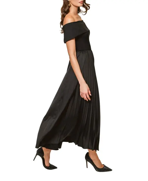 hutch off the shoulder pleated dress HUTCH STOCKTON DRESS