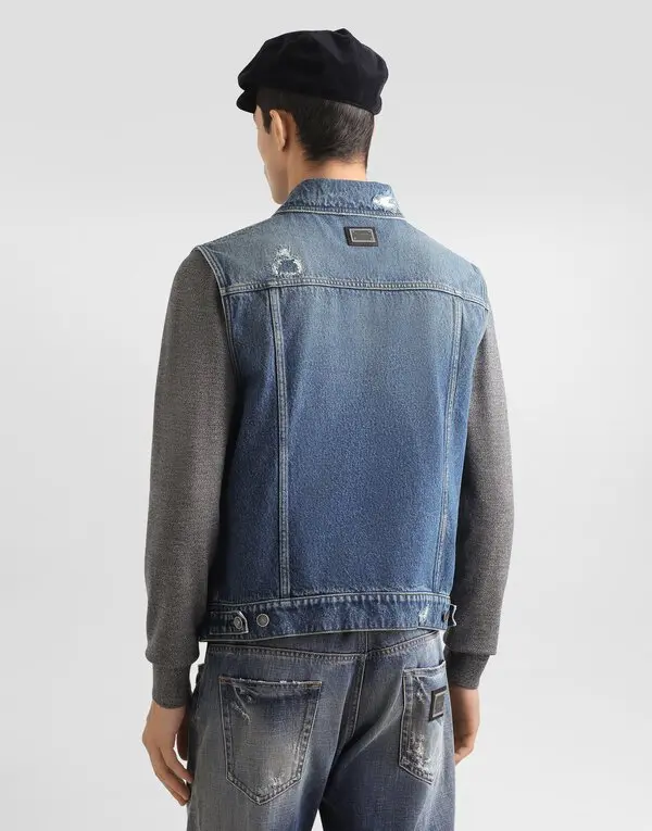 Dolce & Gabbana Sleeveless Cotton Denim Jacket - Multicolor