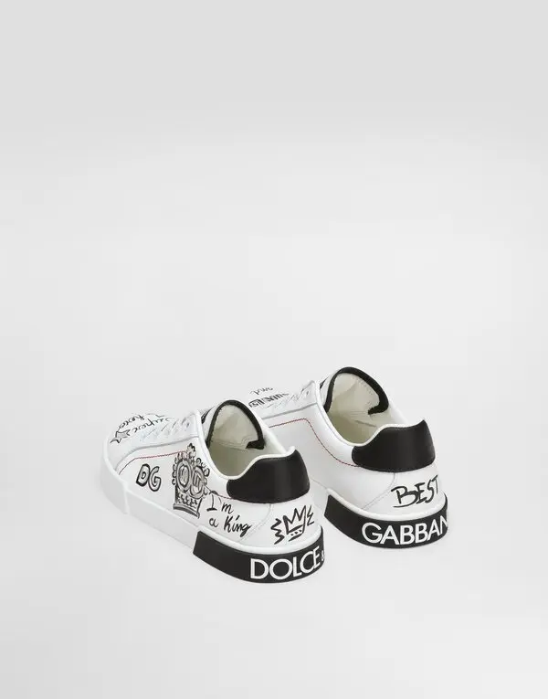 Dolce & Gabbana Printed Calfskin Portofino Light Sneakers - Multicolor