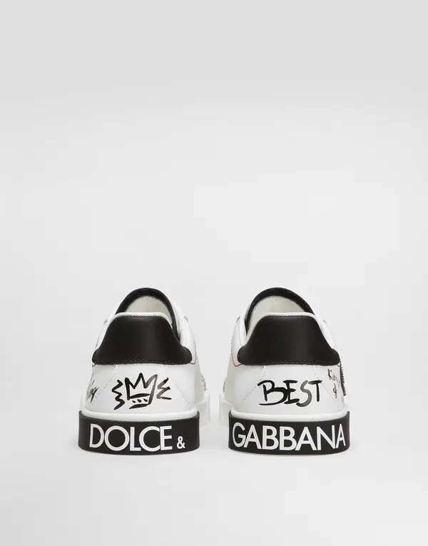 Dolce & Gabbana Printed Calfskin Portofino Light Sneakers - Multicolor