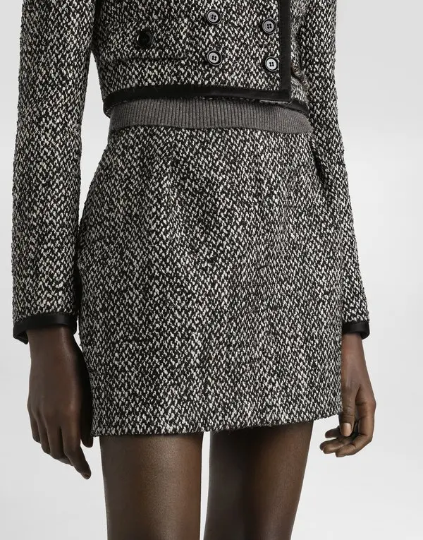 Dolce & Gabbana Short Skirt In Double Wool Blend