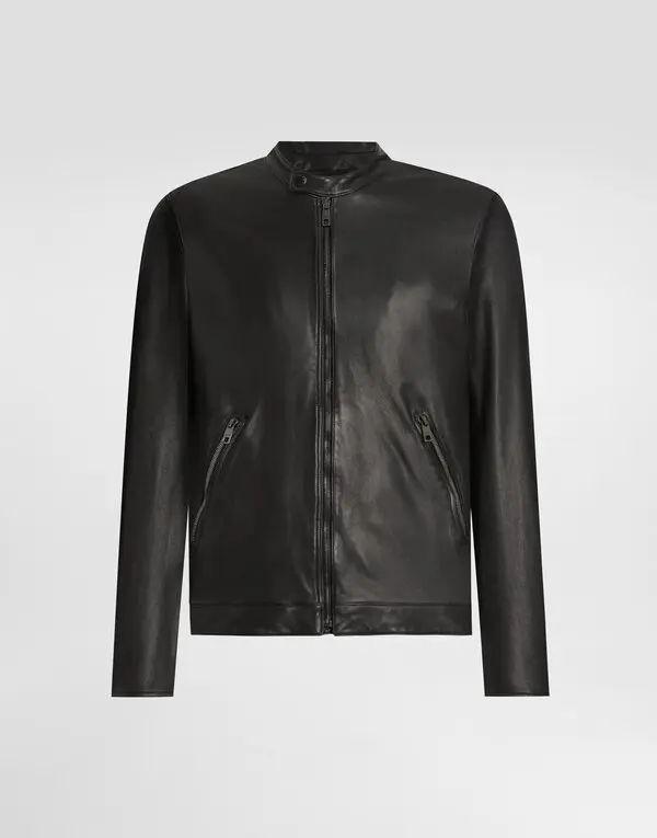 Dolce & Gabbana Leather Jacket With Zip Closure