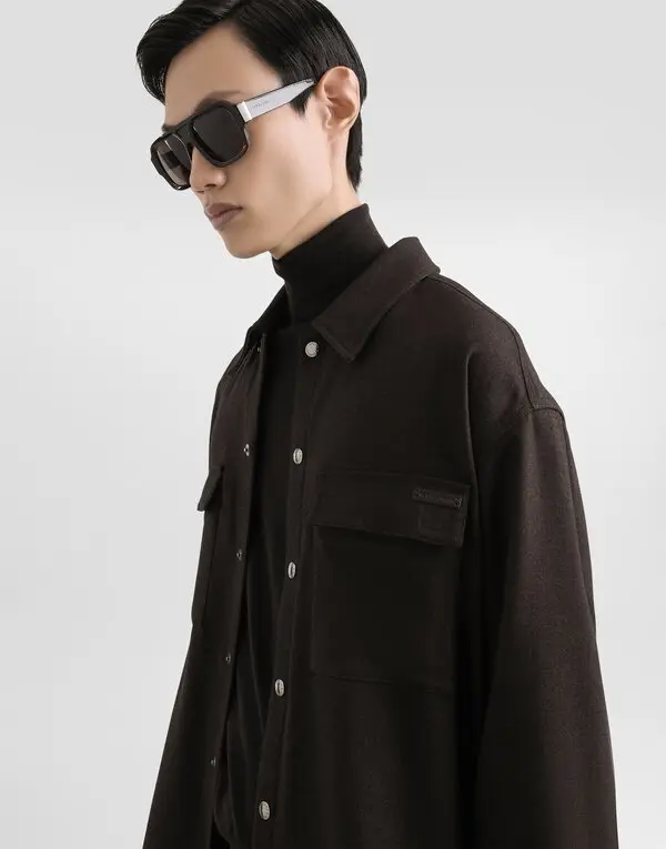 Dolce & Gabbana Mélange Wool Mat Shirt