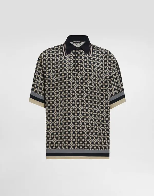 Dolce & Gabbana Ed Marocain Crêpe Polo Shirt - Print