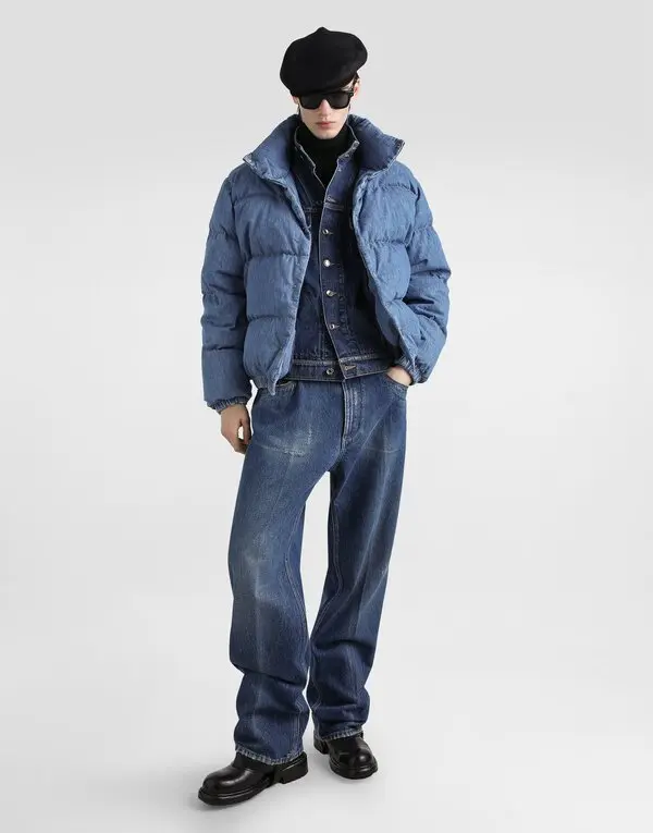 Dolce & Gabbana Cotton Denim Padded Jacket - Multicolor