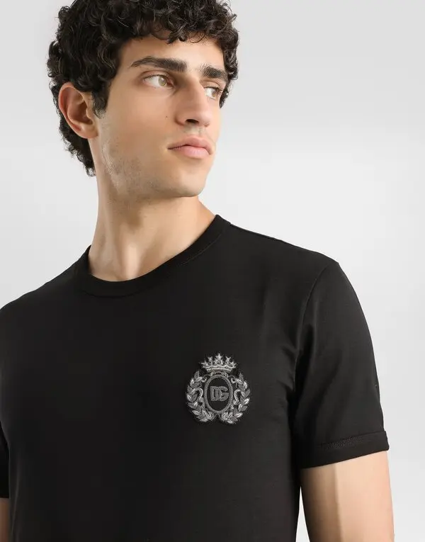 Dolce & Gabbana Cotton T-shirt With Heraldic Patch