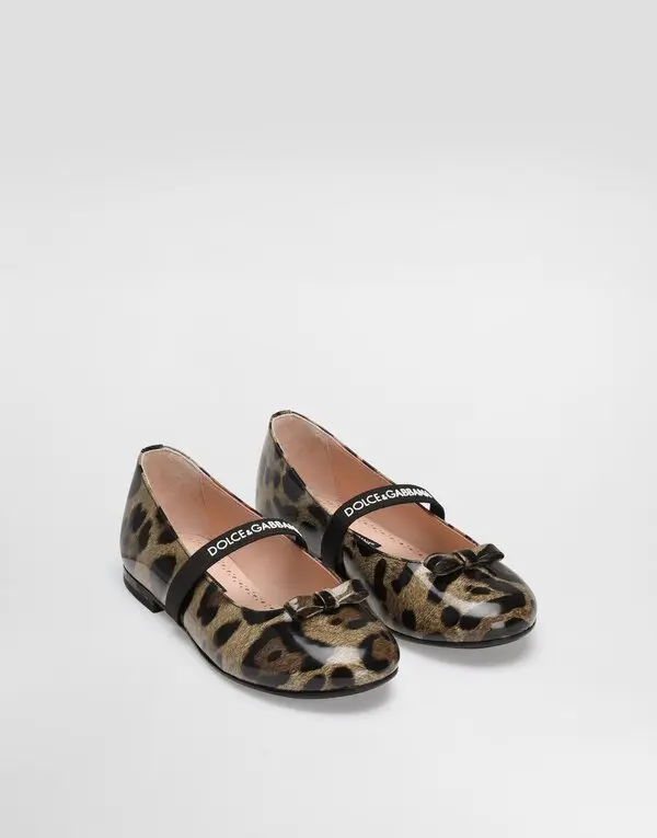 Dolce & Gabbana Ballet Flats In Printed Shiny Calfskin - Print