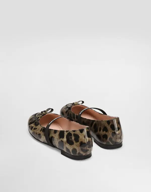 Dolce & Gabbana Ballet Flats In Printed Shiny Calfskin - Print