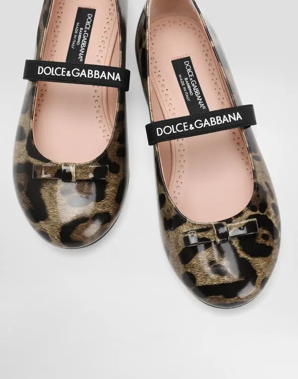 Dolce & Gabbana Ballet Flats In Printed Shiny Calfskin - Print