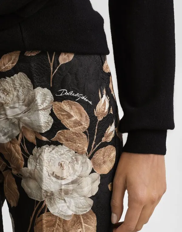 Dolce & Gabbana Vintage Rose- Brocade Trousers