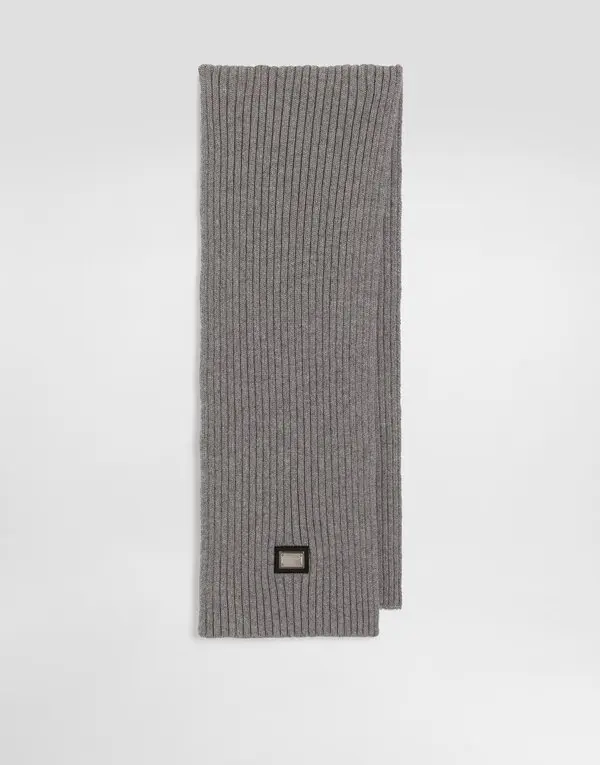 Dolce & Gabbana Ribbed Knit Scarf - Grey