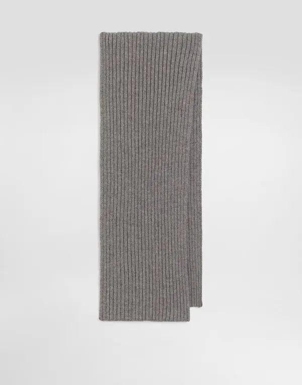 Dolce & Gabbana Ribbed Knit Scarf - Grey