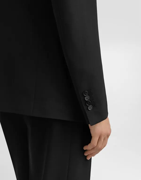 Dolce & Gabbana Double-breasted Bistretch Wool Canvas Jacket - Grey