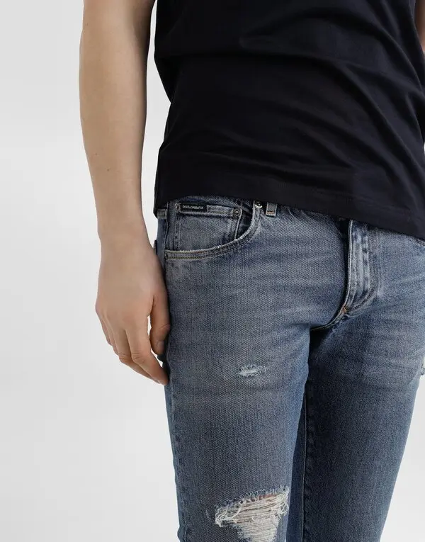 Dolce & Gabbana Skinny Stretch Cotton Jeans - Multicolor