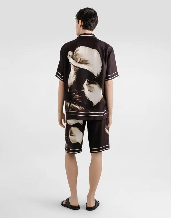 Dolce & Gabbana Calla Lily Silk Twill Bermuda Shorts