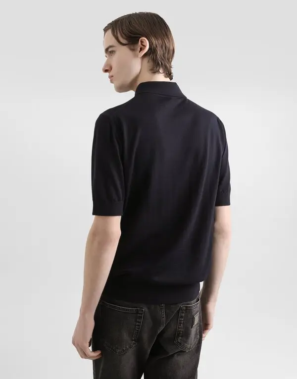 Dolce & Gabbana Fine-gauge Wool Polo Shirt - Blue