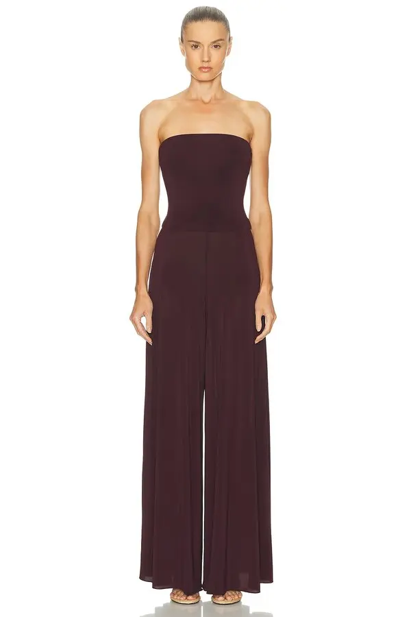 Alaïa Flare Jumpsuit - Bordeaux