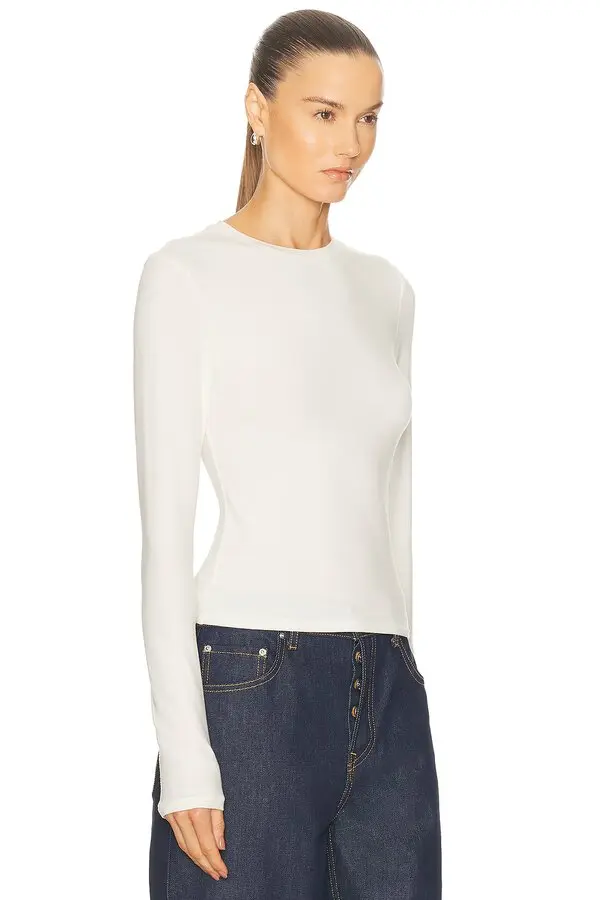 SKIMS Cotton Jersey Long Sleeve T-shirt - Marble