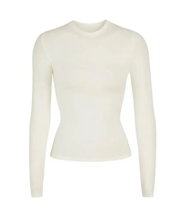 SKIMS Cotton Jersey Long Sleeve T-shirt - Marble